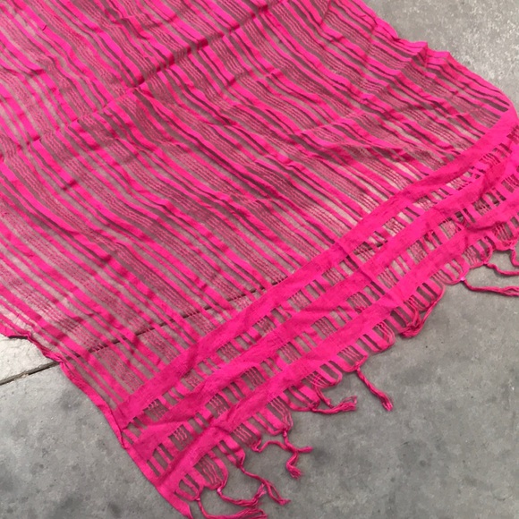 Accessories | Fushia Pink Ribbon Scarf | Poshmark